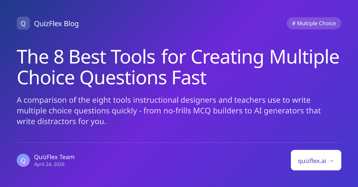 The 8 Best Tools for Creating Multiple Choice Questions Fast | QuizFlex AI
